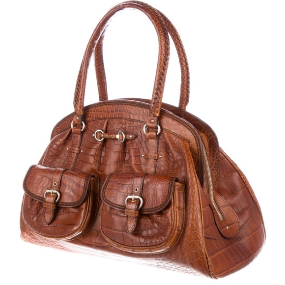 Dior | Bags | Christian Dior Xl Genuine Crocodile Detective Bag Brown ...